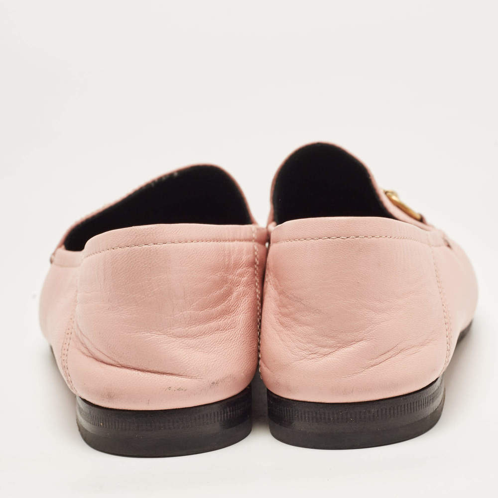 Gucci Pink Leather Jordaan Loafers - Gem